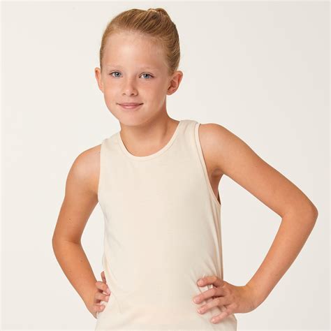 Girls Cotton Tank Top 500 Beige Decathlon Decathlon