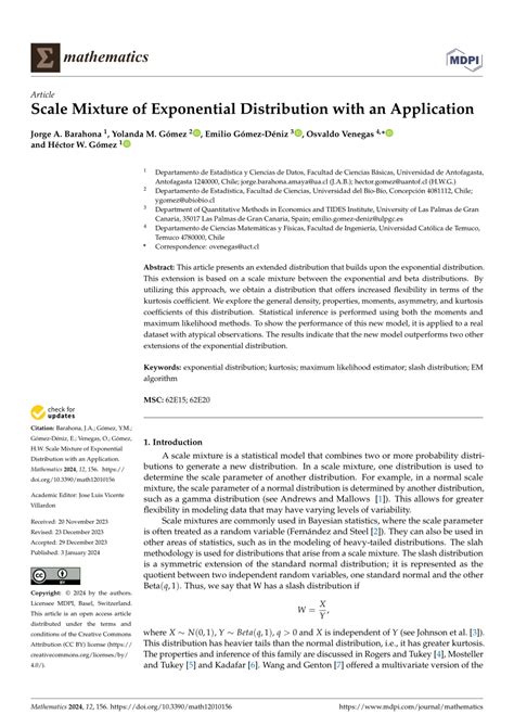 Pdf Scale Mixture Of Exponential Distribution With An Application