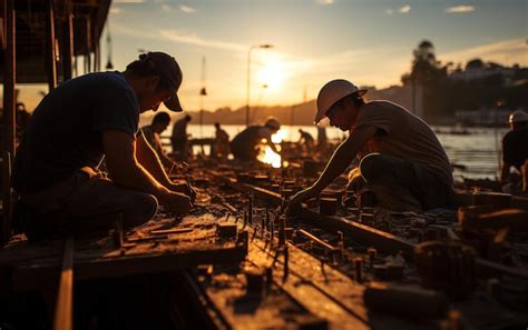 Premium Ai Image Construction Workers Working Together On A