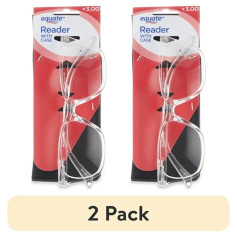 2 Pack Equate Unisex Rectangular Single Vision Reading Glasses With
