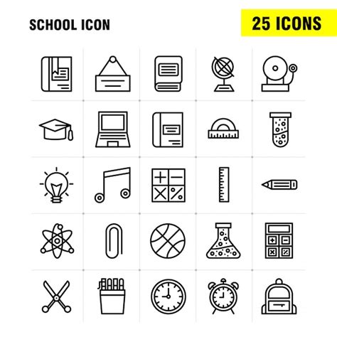学校のアイコンラインアイコン 無料のベクター