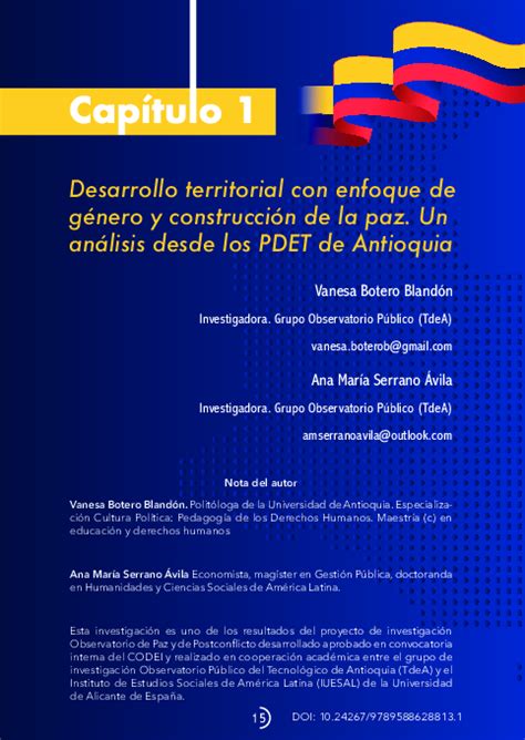 Pdf Desarrollo Territorial Con Enfoque De Género Y Construcción De La