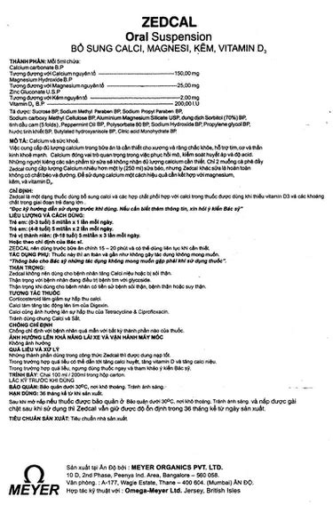 Thuốc Zedcal 200ml Bổ Sung Canxi