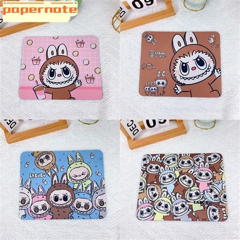 กระดาษบันทึก Labubu แผ่นรองเมาส์แผ่นยางขนาดใหญ่แผ่นรองแป้นพิมพ์