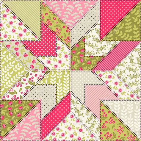 Seamless Floral Pattern Patchwork — Stock Vector © Xenia Ok 128948394