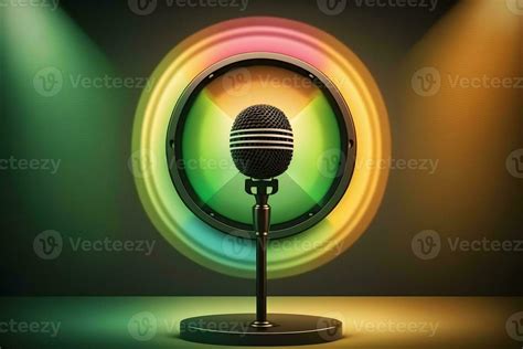 Retro Microphone Dynamic Microphone Neural Network Ai Generated
