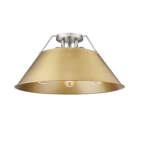 Golden Lighting Orwell 1875 In 3 Light Pewter And Brushed Champagne