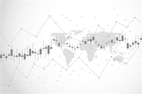 비즈니스 및 금융 개념 보고서 및 회색 배경에 대한 투자에 대한 주식 시장 그래프 또는 외환 거래 차트 벡터 일러스트레이션 0명에 대한 스톡 벡터 아트 및 기타 이미지