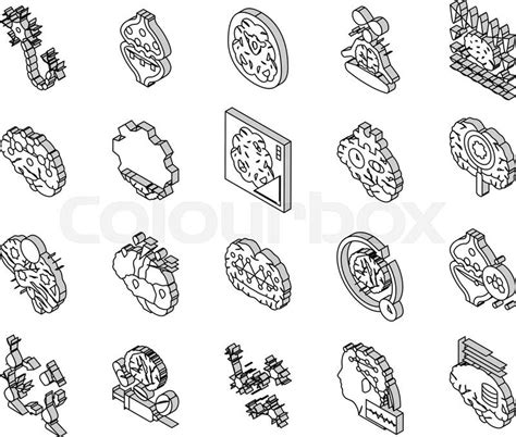 Neuroscience Brain Neurology Isometric Icons Set Research M Colourbox