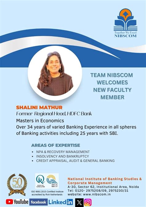 cma punit jain on linkedin nibscom noida proudly welcome ms shalini