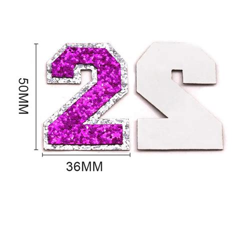 Dark Pink Sequin 5cm Iron On Patch Numbers — Patches R Us