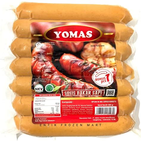 Jual Yomas Sosis Sapi Bakar Jumbo 500gr 7 Pcs Shopee Indonesia