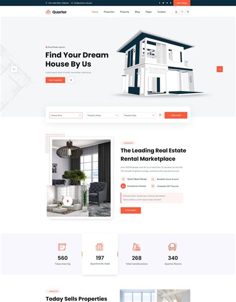 Quarter Real Estate React Nextjs Template Site Templates Landing