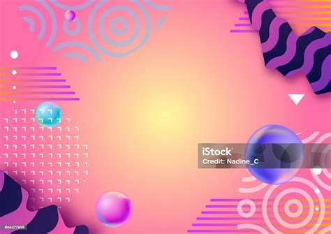 90 년대 유행 Hipster 색상 구성 추상 기하학적 형태 프레임 유체 및 Liguid 질감 미래의 밝은 배경 배너 포스터 벡터 일러스트 레이 션에 대 한 서식 파일