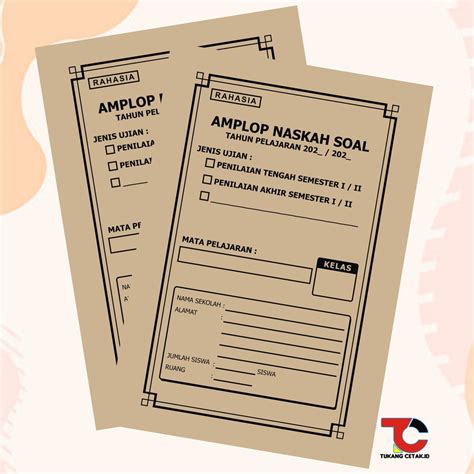 Jual Folio Amplop Soal Naskah Ujian Samson Bisa Custom
