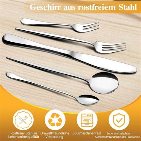 Mulisoft Besteck Set 5 Tlg 1 2 3 4 5 Personen Edelstahl 401 5