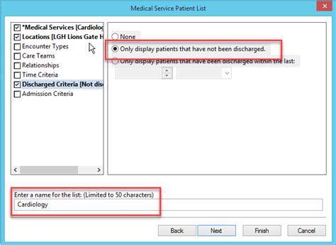 Create A Medical Service Patient List