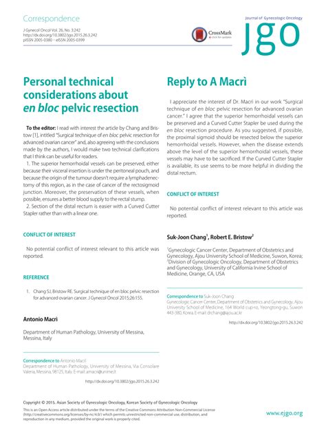 Pdf Personal Technical Considerations About En Bloc Pelvic Resection