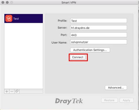 Wie Konfiguriere Ich Einen Ssl Vpn Tunnel Mit Dem Smart Vpn Client Für Mac Osx Und Einem Draytek