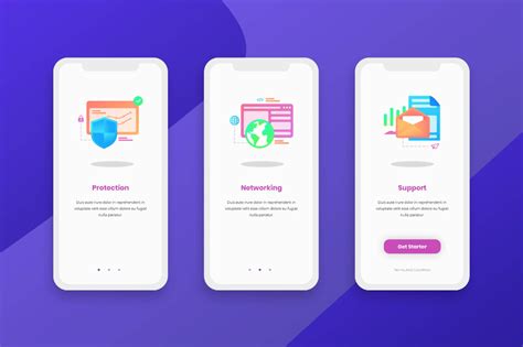 Onboarding Screens Protection Networking Mobile App Design