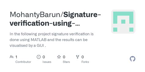 Github Mohantybarun Signature Verification Using Matlab In The