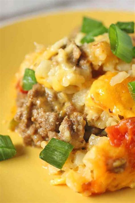 Cheeseburger Tater Tot Casserole Brown Sugar
