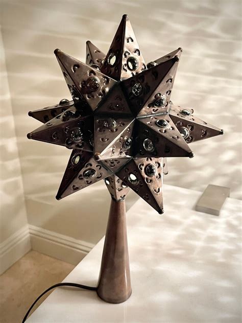 Tin Punched Handmade Star Tree Topper Handmade Brown With Etsy