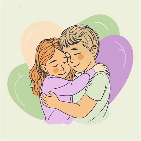 Siblings Bonding A Heartwarming Image Of A Brother And Sister Embracing