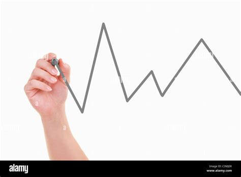 Human Hand Drawing Line Graph With Felt Marker Stock Photo Alamy