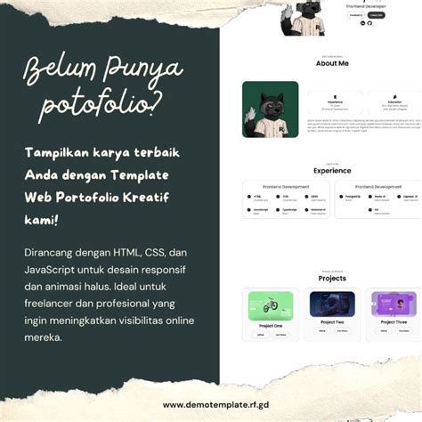 Jual Web Portofolio Profesional Template Portofolio Html Css Dan