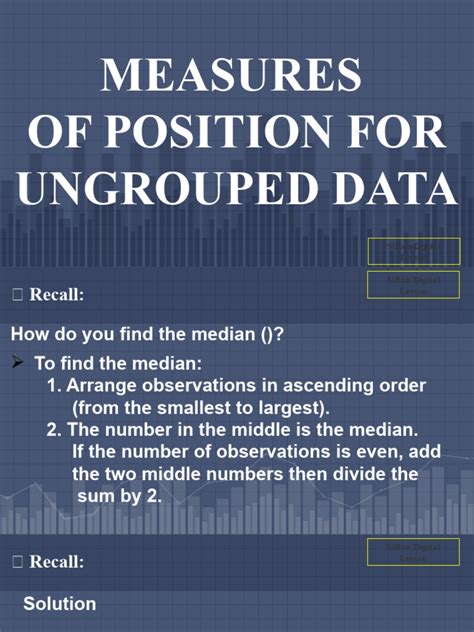 Q4 Lesson 4 Measures Of Position For Ungrouped Data Pdf Quartile