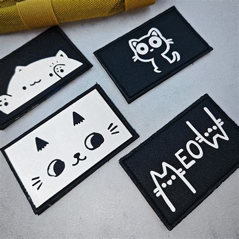 Reflective Heat Transfer Kitten Cute Patch Velcro Badge Shopee Malaysia