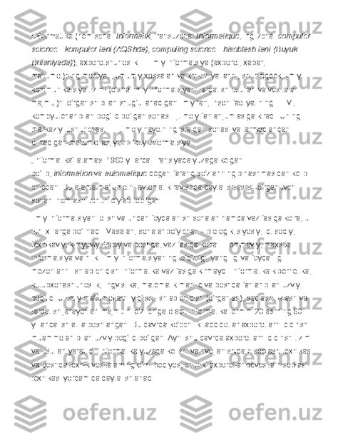 Informatika Oqitishning Tashkiliy Shakllari Oquv Metodik Va Dasturiy