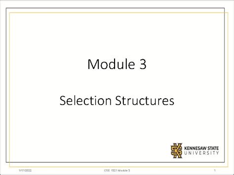 Module Selection Structures Cse Module