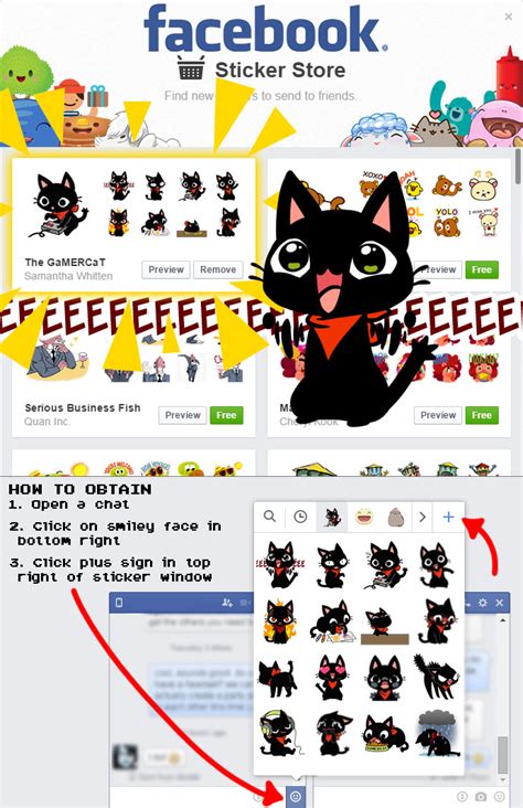 The Gamercat Facebook Stickers By Celesse On Deviantart