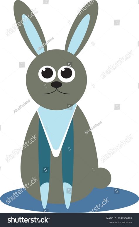 Cute Gray Bunny Vector File Designs Stock Vector Royalty Free