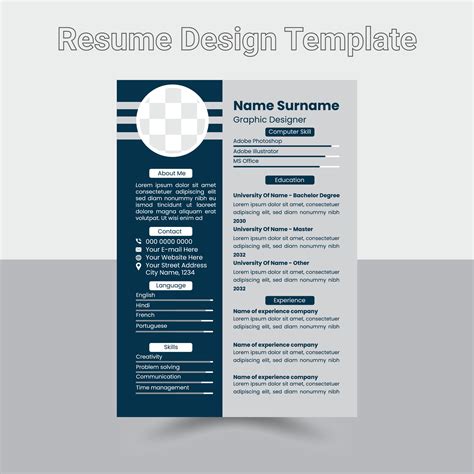 Clean Modern Resume And Cover Letter Layout Vector Template For