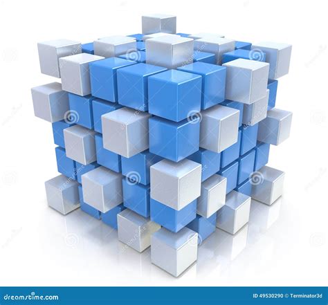 Teamwork Business Concept Cube Assembling From Blocks Stock