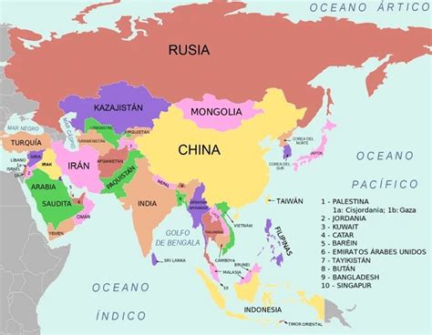Geografг A Mapa Polг Tico De Asia Bilarasa