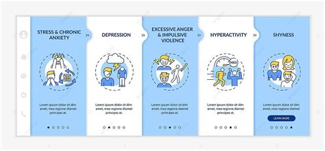 psychological issues with self control onboarding vector template