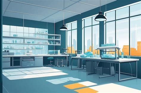 Premium Photo Design A Lab Scene With Open Windows Allowing Natural Light To Brighten The
