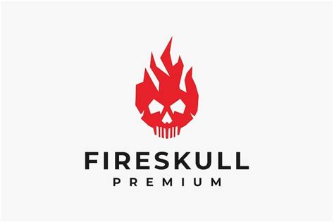 Cabeza De Calavera Con Fuego Como Cabello Vector Premium
