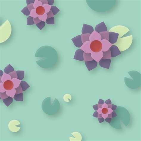 Illustration Of A Pond Full Of Lotus Flowers Vector Design Graphic