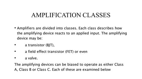 Classesofamplifiers Pptx