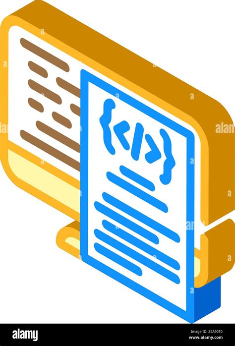 Software Documentation Technical Writer Isometric Icon Vector Software