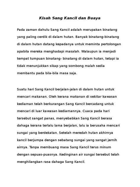 Cerita Pada Zaman Dahulu Kancil Pada Zaman Dahulu Sang Kancil Dan