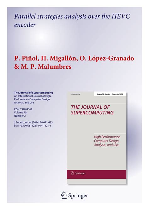 Pdf Parallel Strategies Analysis Over The Hevc Encoder