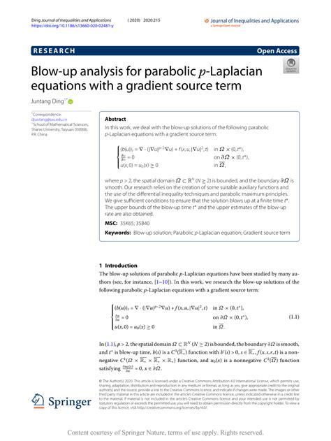 Pdf Blow Up Analysis For Parabolic P Laplacian Equations With A Gradient Source Term