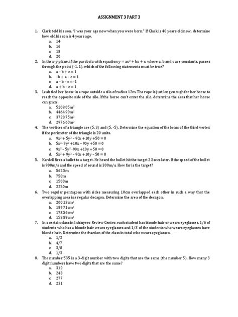 Assignment 3 Part 3 Pdf Pdf René Descartes Mathematical Objects