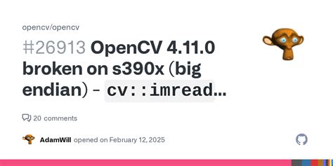 opencv 4 11 0 broken on s390x big endian `cv imread` returns empty matrix for valid file